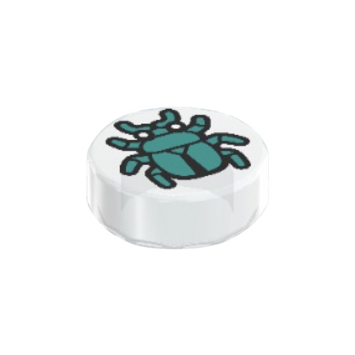 LEGO Tile 1 x 1 Round with Dark Turquoise Beetle (35380 / 109224 ...