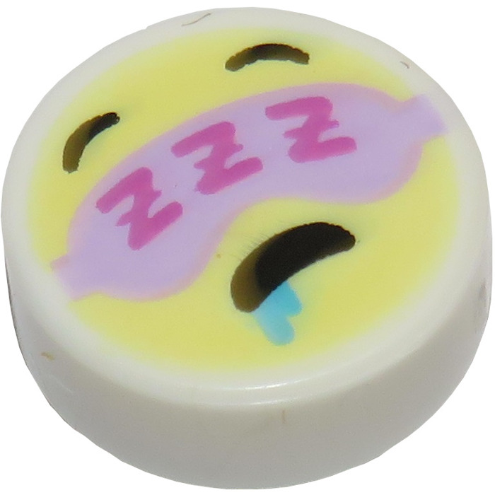 LEGO Tile 1 x 1 Round with Emoji, 'ZZZ' (35380) | Brick Owl - LEGO ...
