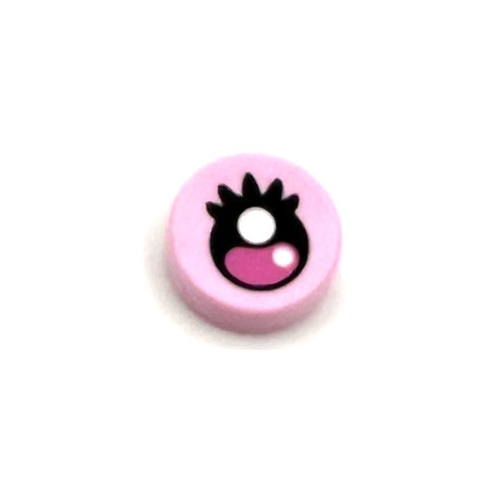 LEGO Tile 1 x 1 Round with Eye with Dark Pink Iris and Black Lashes ...
