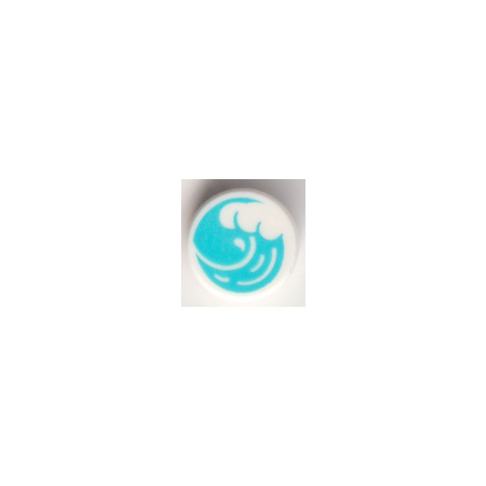 LEGO Tile 1 x 1 Round with Medium Azure Wave (35380) | Brick Owl - LEGO ...