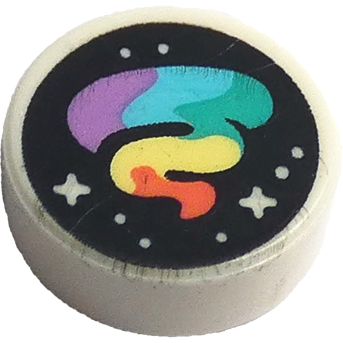 LEGO Tile 1 x 1 Round with Rainbow Poop emoji (35380) | Brick Owl ...