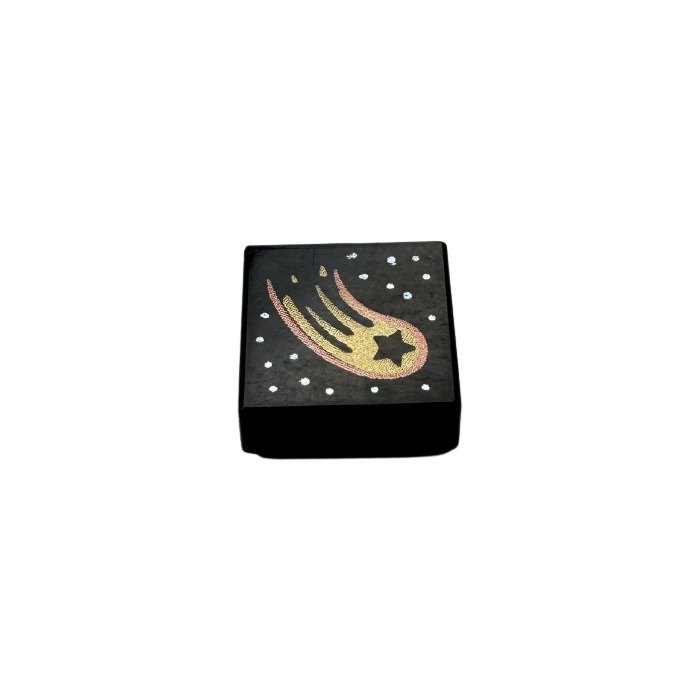 LEGO Tile 1 x 1 with Gold and Copper Shooting Star with Groove (3070 ...