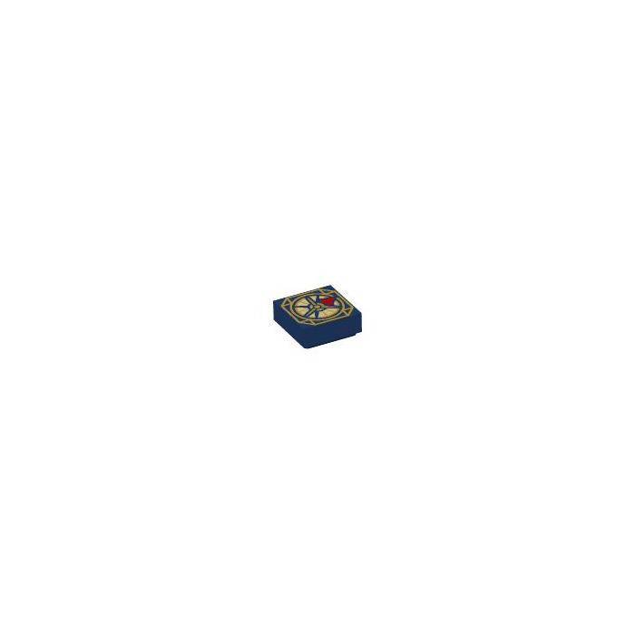 LEGO Tile 1 x 1 with Gold Compass with Red Arrow with Groove (3070 ...