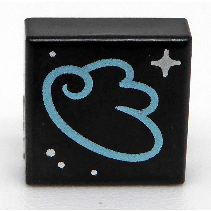 LEGO Tile 1 x 1 with Light Blue Decoration Line with Groove (3070 ...