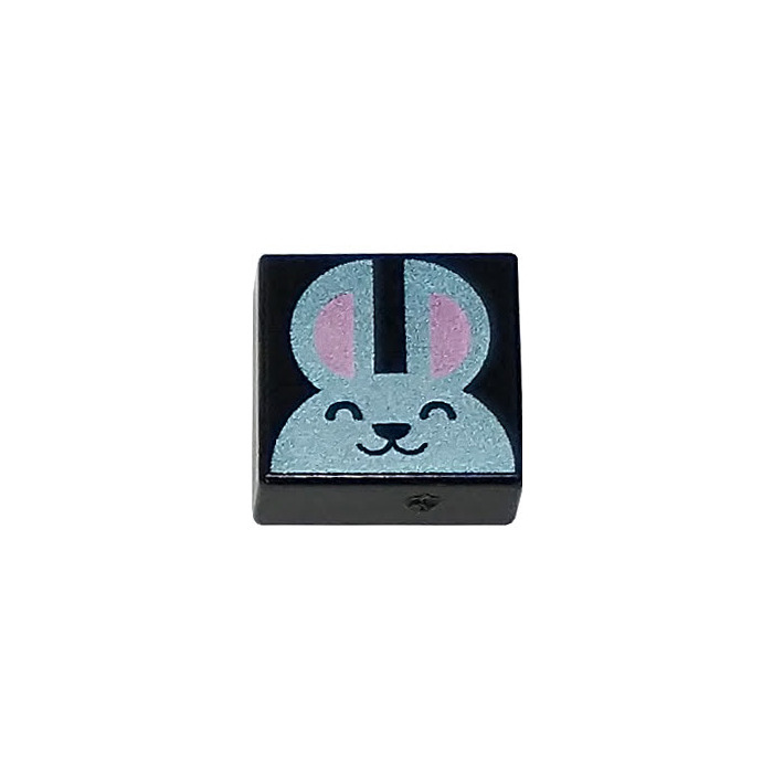 LEGO Tile 1 x 1 with Metallic Bunny Rabbit Head with Groove (3070 ...