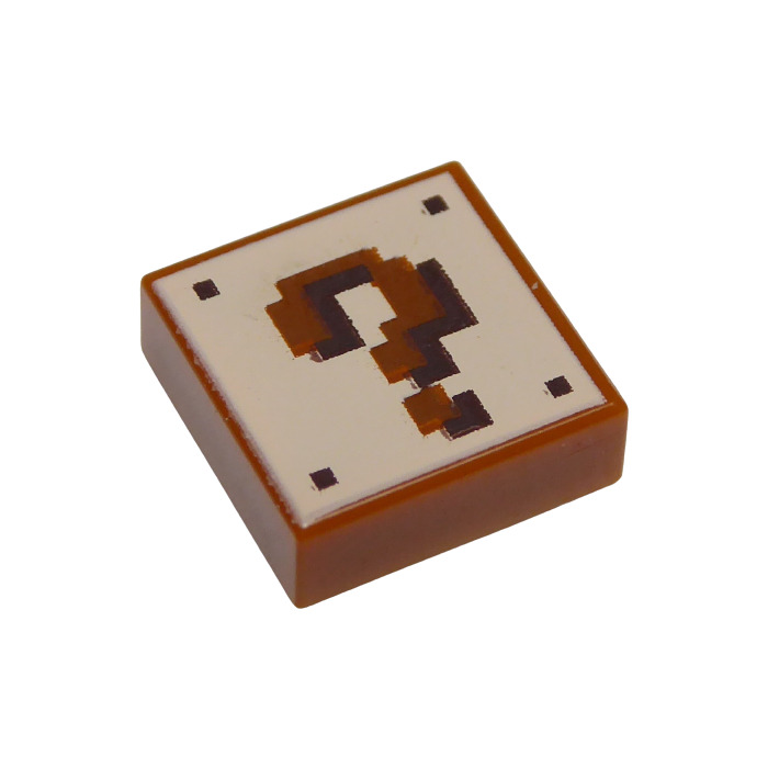 LEGO Tile 1 x 1 with Pixelated Light Brown Question Mark with Groove ...