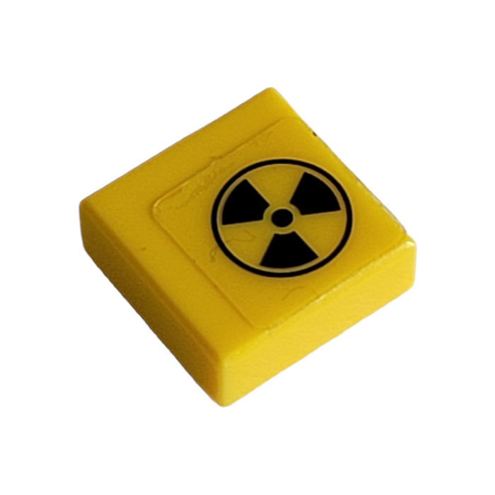 LEGO Tile 1 x 1 with Radioactive Symbol Sticker with Groove (3070 ...