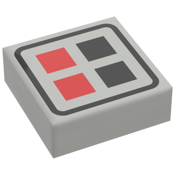LEGO Tile 1 x 1 with Red & Black Buttons with Groove (3070 / 45193 ...