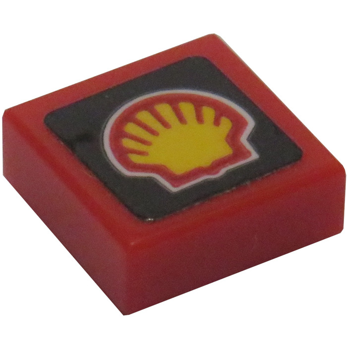 LEGO Tile 1 x 1 with Shell Logo Sticker with Groove (3070) | Brick Owl ...