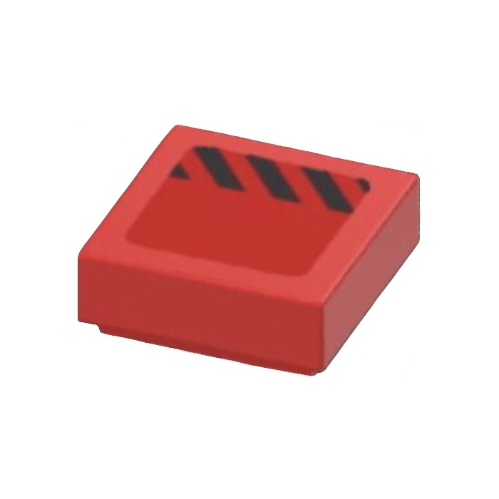 LEGO Tile 1 x 1 with Short, Diagonal Black Stripes (Right) Sticker with ...