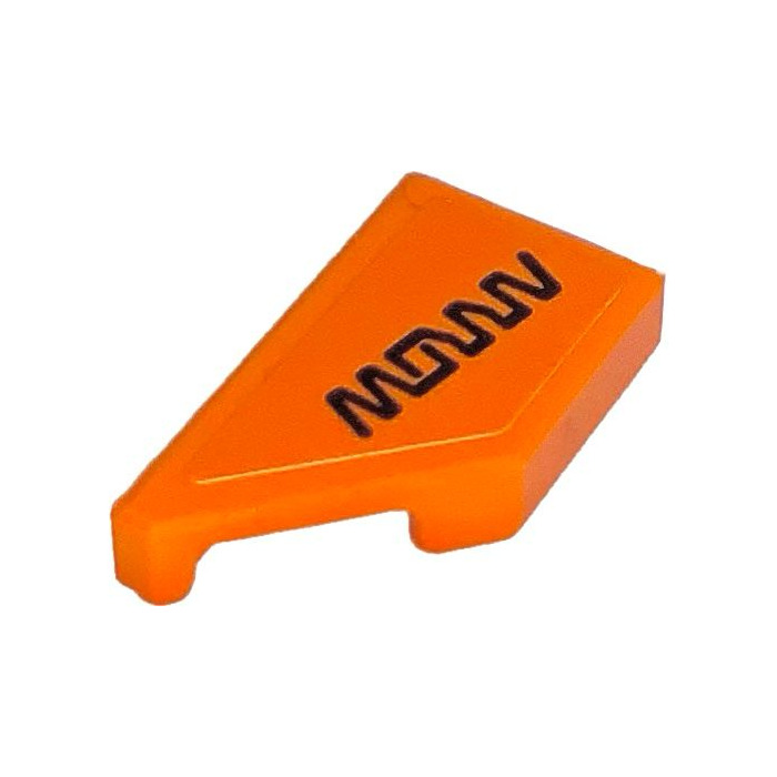 LEGO Tile 1 x 2 45° Angled Cut Left with Arrow Logo Sticker (5091 ...