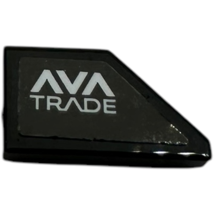 LEGO Tile 1 x 2 45° Angled Cut Left with AVA TRADE (left) Sticker (5091 ...