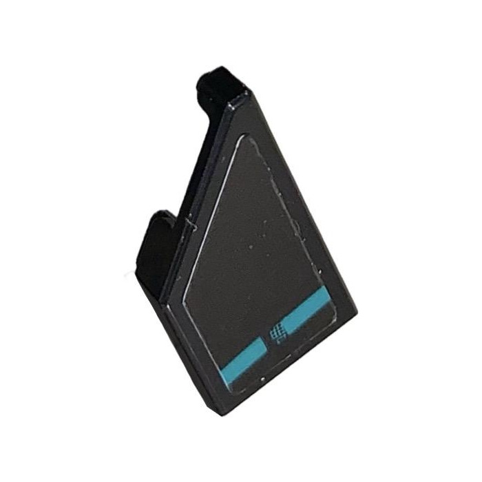 LEGO Tile 1 x 2 45° Angled Cut Left with Dark Turquoise Decoration ...