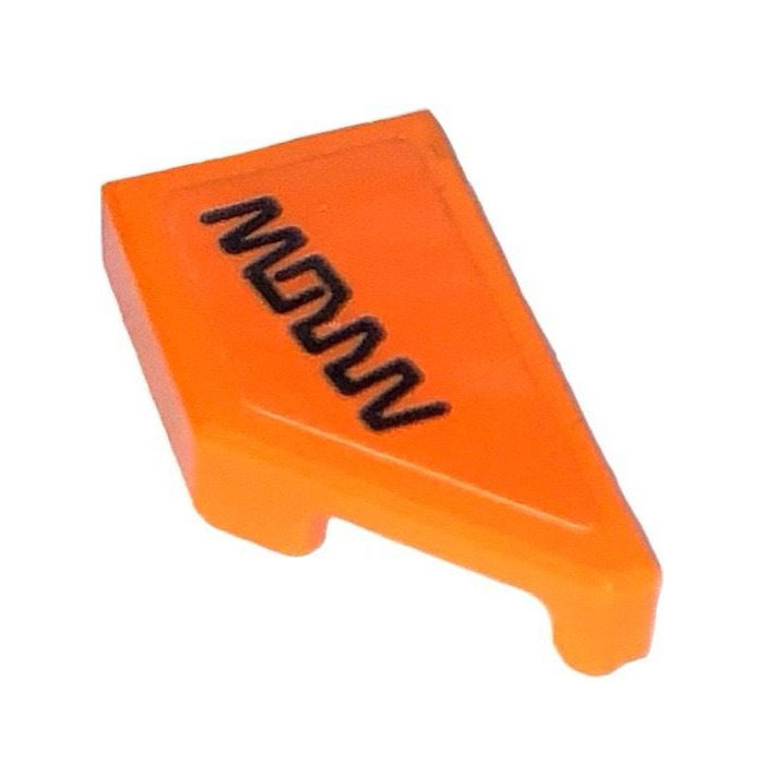 LEGO Tile 1 x 2 45° Angled Cut Right with Arrow Logo Sticker (5092 ...