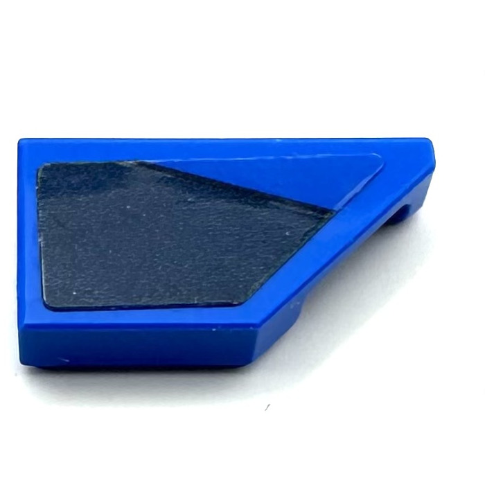 LEGO Tile 1 x 2 45° Angled Cut Right with dark blue backround with blue ...