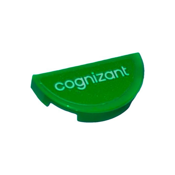 LEGO Tile 1 x 2 Half Circle with Cognizant Sticker (1748) | Brick Owl ...