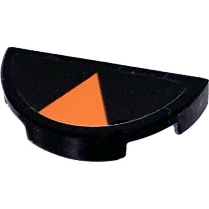 LEGO Tile 1 x 2 Half Circle with Orange Wedge Sticker (1748) | Brick ...