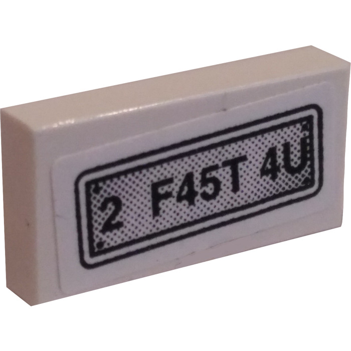 LEGO Tile 1 x 2 with 2 F45T 4U License Plate Sticker with Groove (3069 ...