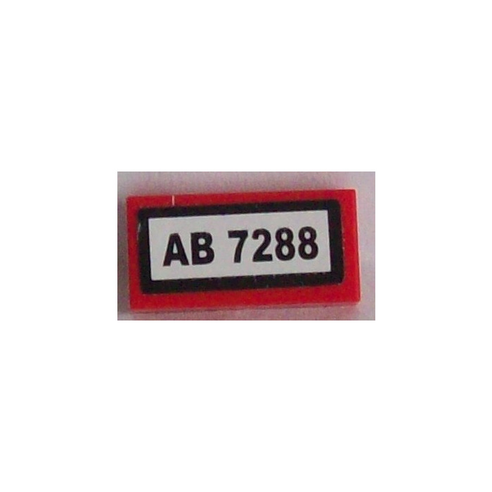 LEGO Tile 1 x 2 with 'AB 7288 Sticker with Groove (3069) | Brick Owl ...