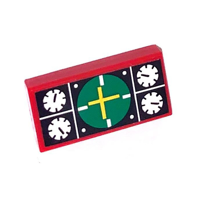 LEGO Tile 1 x 2 with Airplane Artificial Horizon Sticker with Groove ...