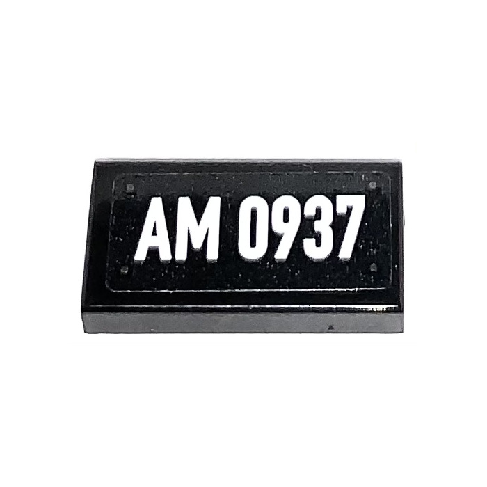LEGO Tile 1 x 2 with AM 0937 License Plate Sticker with Groove (3069 ...