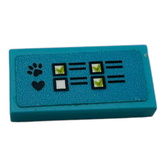 LEGO Tile 1 x 2 with animal paw and eye with checkbox Sticker with ...
