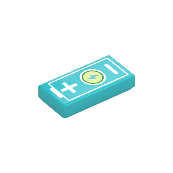 LEGO Tile 1 x 2 with Battery with Lightning Bolt with Groove (3069 / ...