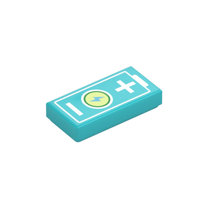 LEGO Tile 1 x 2 with Battery with Lightning Bolt with Groove (3069 / ...