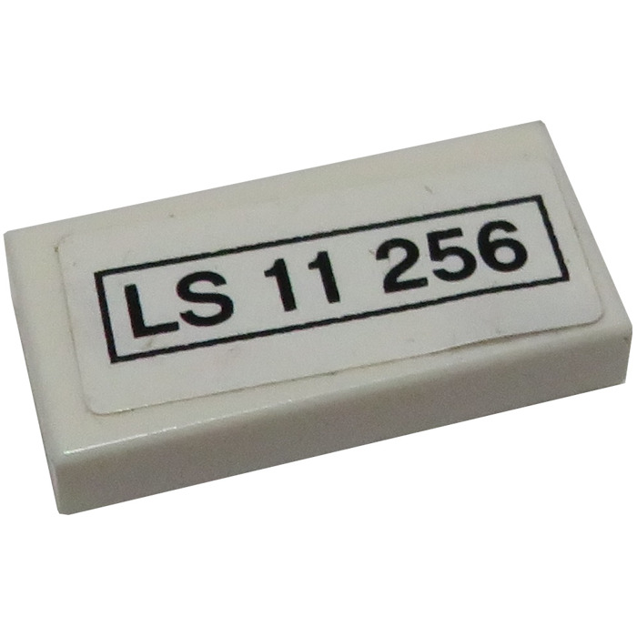 LEGO Tile 1 x 2 with Black 'LS 11 256' License Plate Sticker with ...
