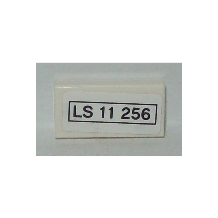 LEGO Tile 1 x 2 with Black 'LS 11 256' License Plate Sticker with ...