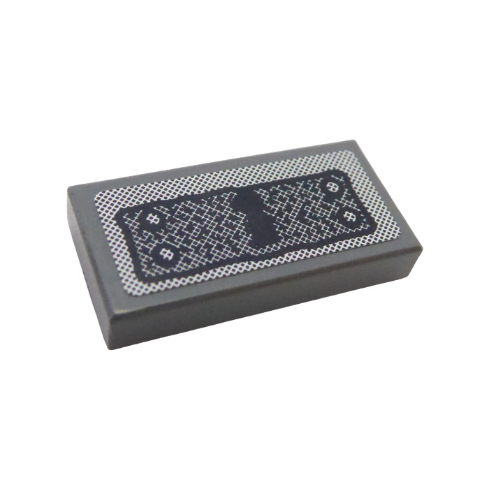 LEGO Tile 1 x 2 with Bolted Panel, Keyhole Sticker with Groove (3069 ...