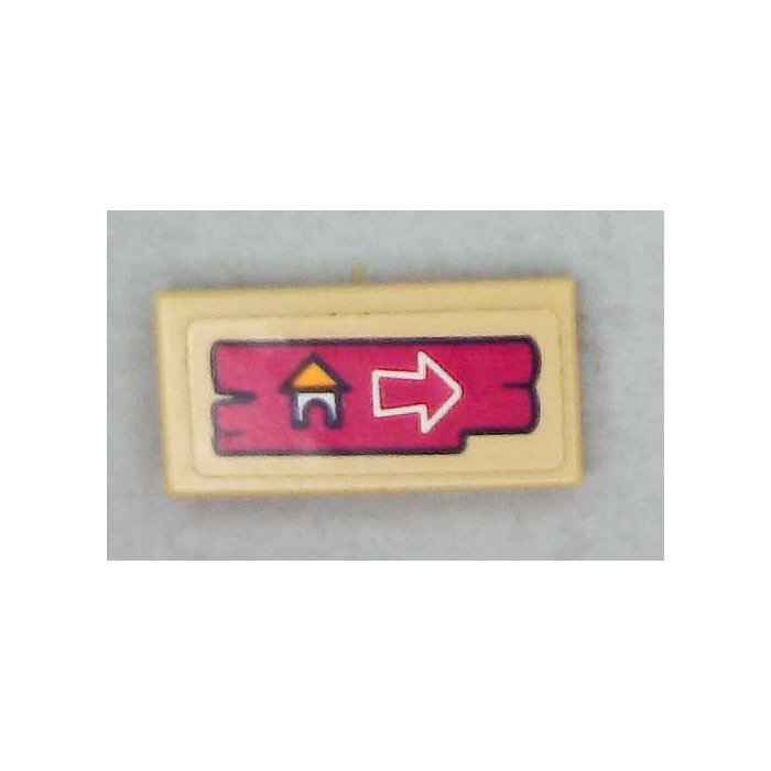 LEGO Tile 1 x 2 with Camp Sign Sticker with Groove (3069) | Brick Owl ...