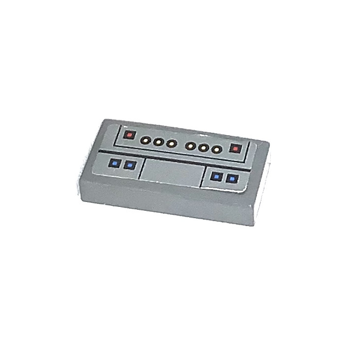 LEGO Tile 1 x 2 with Control Panel 8093 Sticker with Groove (3069 ...