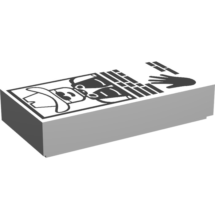 LEGO Tile 1 x 2 with Hand Print and Cowboy with Groove (3069 / 82521 ...