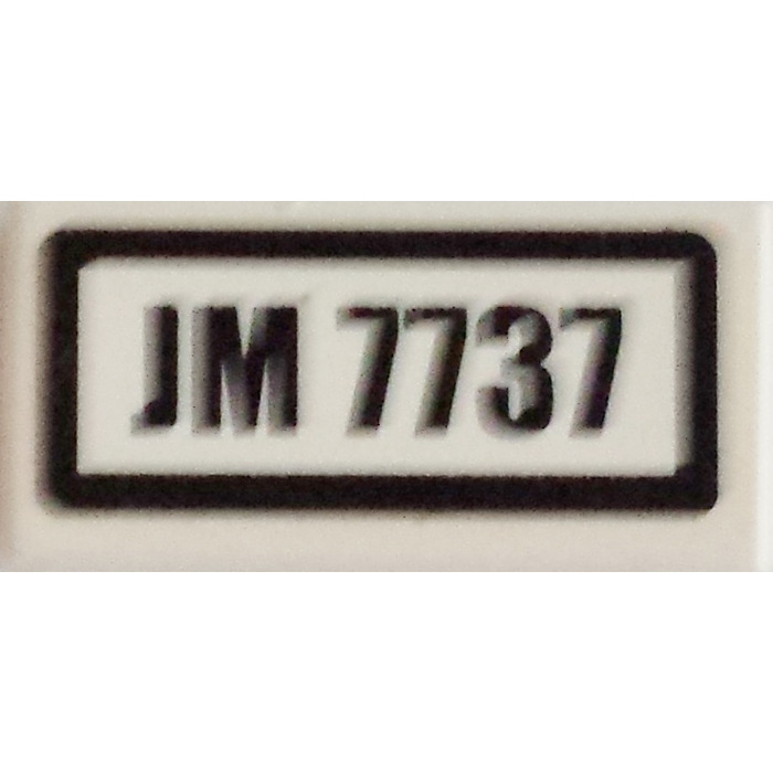 LEGO Tile 1 x 2 with 'JM 7737' Sticker with Groove (3069) | Brick Owl ...
