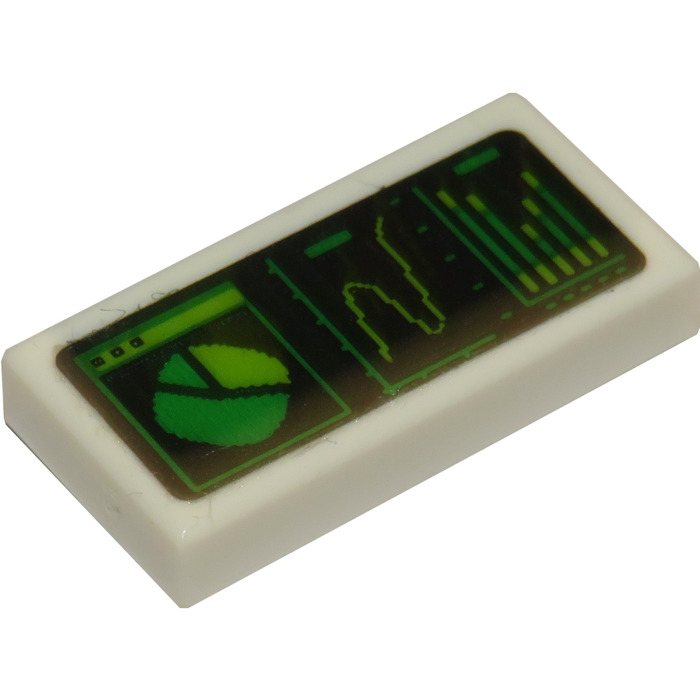 LEGO Tile 1 x 2 with Pie Chart and Graphs Sticker with Groove (3069 ...