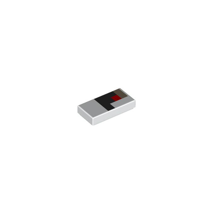 LEGO Tile 1 x 2 with Pixelated Iron Golem Eye (Right) with Groove (3069 ...