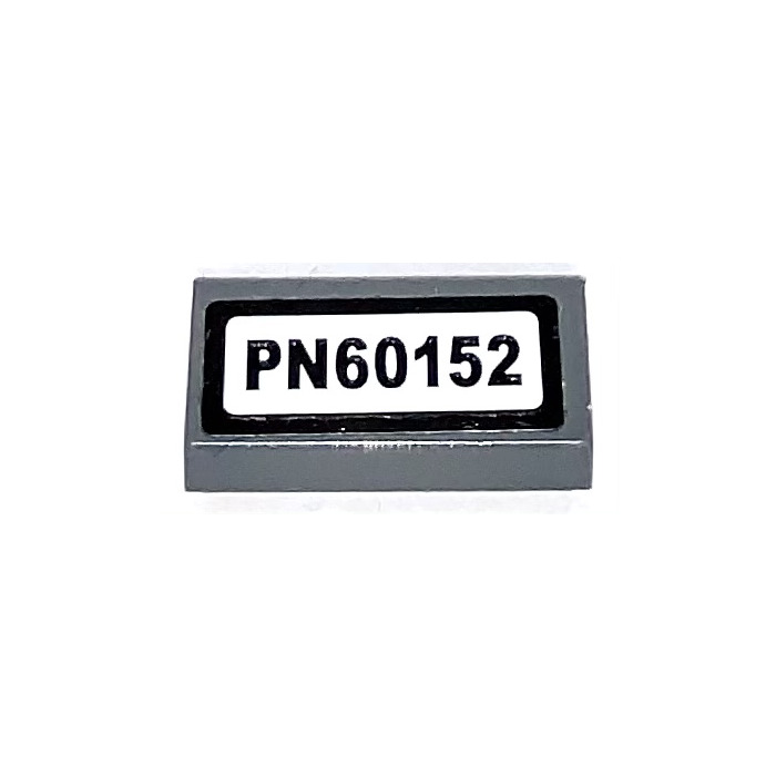 LEGO Tile 1 x 2 with 'PN60152' License Plate Sticker with Groove (3069 ...