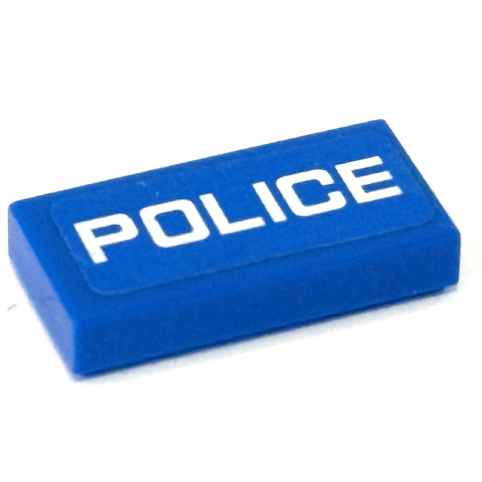 LEGO Tile 1 x 2 with Police Sticker with Groove (3069) | Brick Owl ...