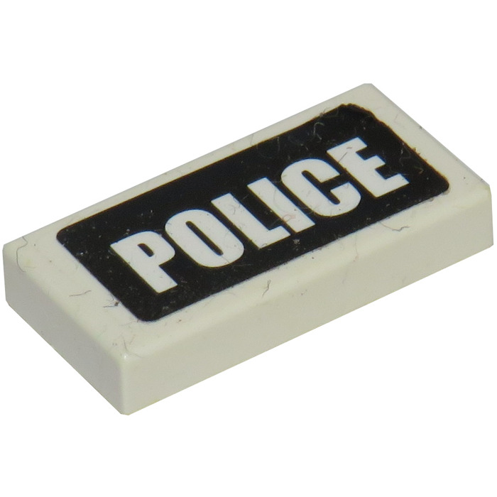 LEGO Tile 1 x 2 with "POLICE" Sticker with Groove (3069) | Brick Owl ...