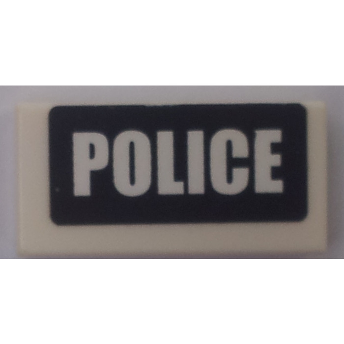 LEGO Tile 1 x 2 with "POLICE" Sticker with Groove (3069) | Brick Owl ...