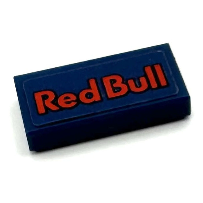 LEGO Tile 1 x 2 with Red Bull Sticker with Groove (3069) | Brick Owl ...