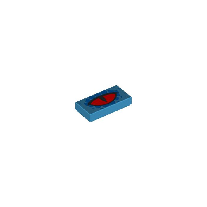 LEGO Tile 1 x 2 with Red Eye with Blue with Groove (3069 / 104841 ...