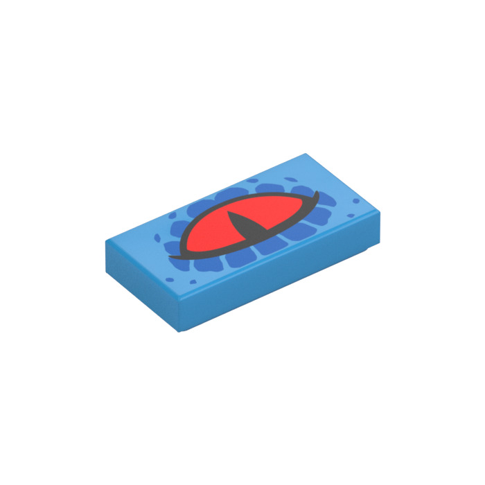 LEGO Tile 1 x 2 with Red Eye with Blue with Groove (3069 / 104841 ...