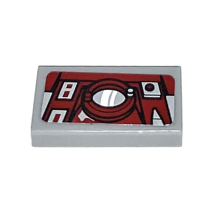 LEGO Tile 1 x 2 with Red Pattern 75099 Sticker with Groove (3069 ...
