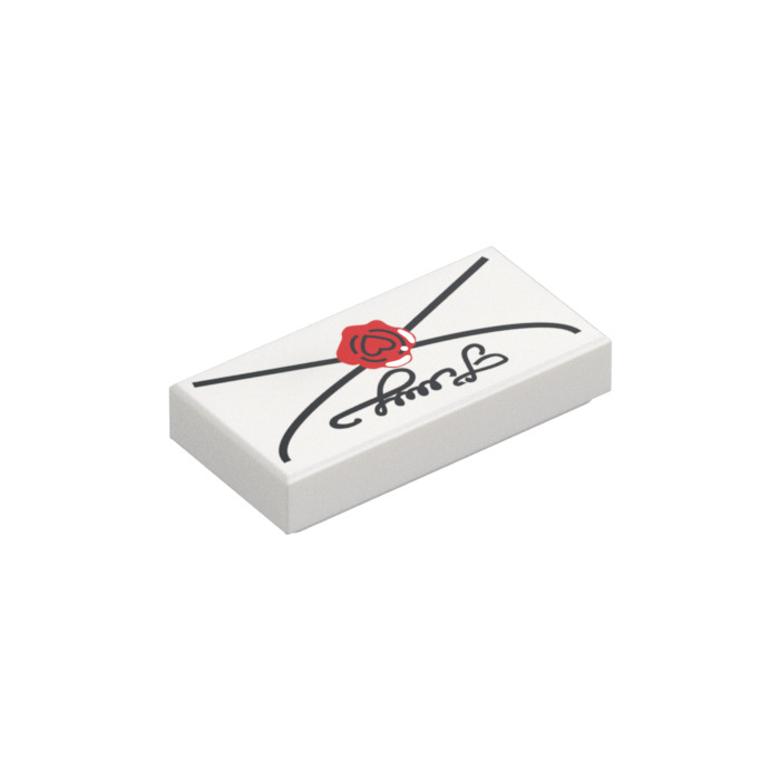 LEGO Tile 1 x 2 with Sealed Envelope (with Writing) with Groove (3069 / ...