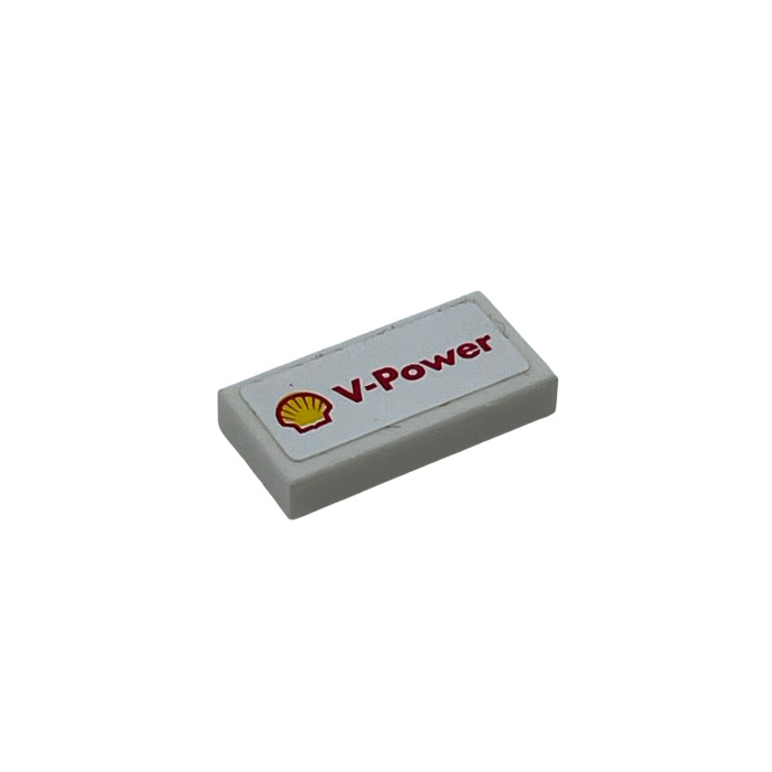 LEGO Tile 1 x 2 with Shell Logo and 'V-Power' Sticker with Groove (3069 ...