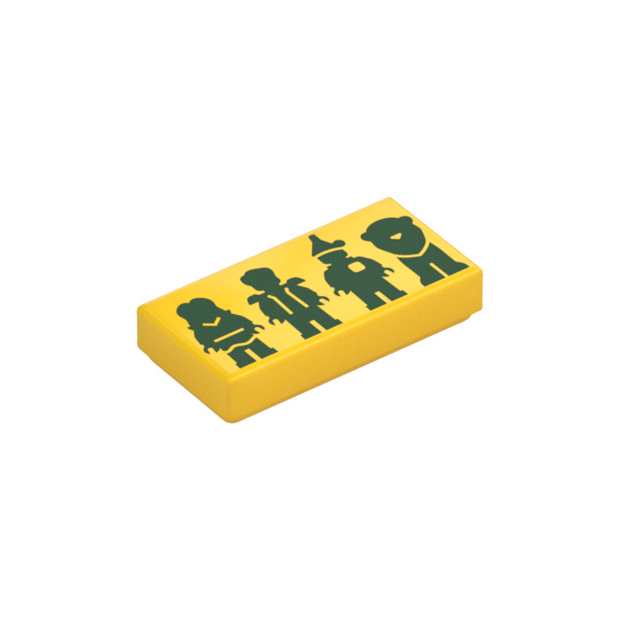 LEGO Tile 1 x 2 with Silhouettes of Dorothy, Scarecrow, Tin Man and ...