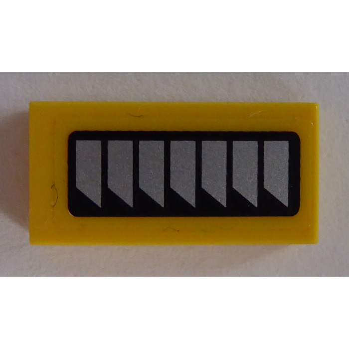 LEGO Tile 1 x 2 with Silver vents left side Sticker with Groove (3069 ...