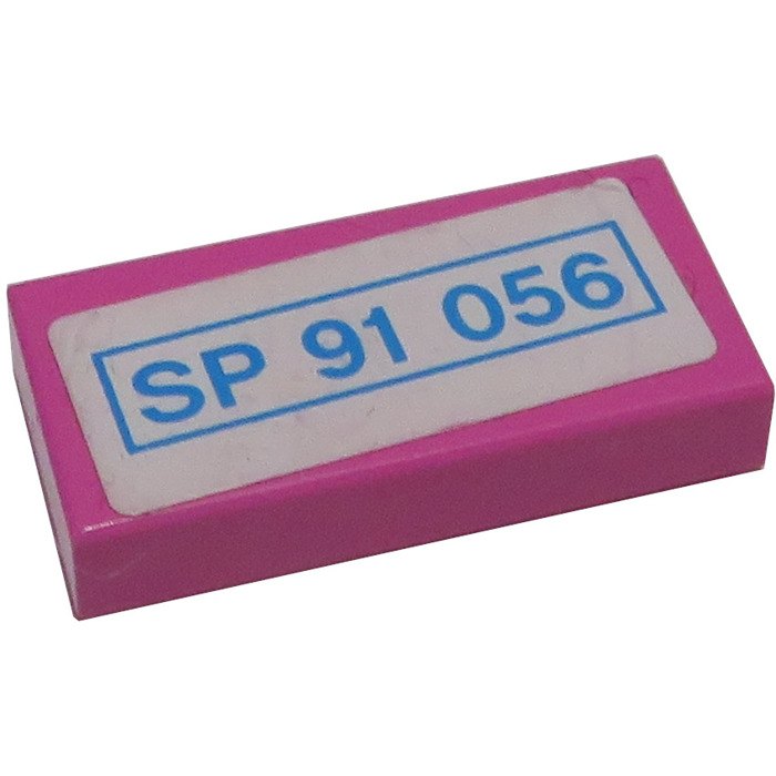LEGO Tile 1 x 2 with 'SP 91 056' License Plate Sticker with Groove ...